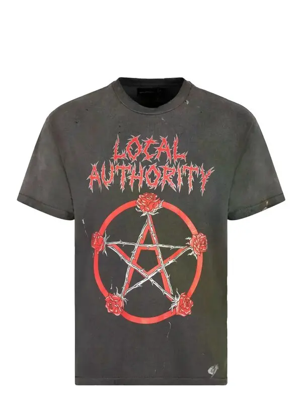 LOCAL AUTHORITY LA Graphic-printed Cotton T-shirt - Grey