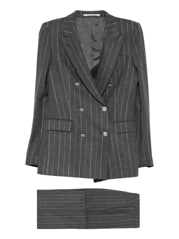 Tagliatore Pinstriped Double-breasted Blazer - Grey