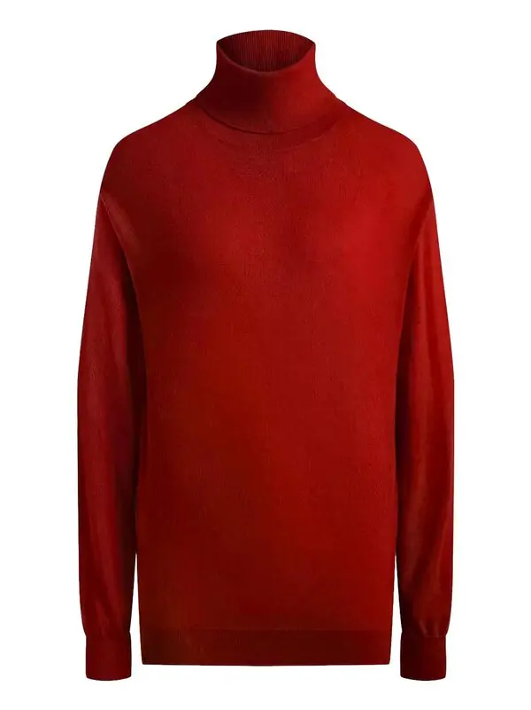 12 STOREEZ Merino Turtleneck Sweater - Red