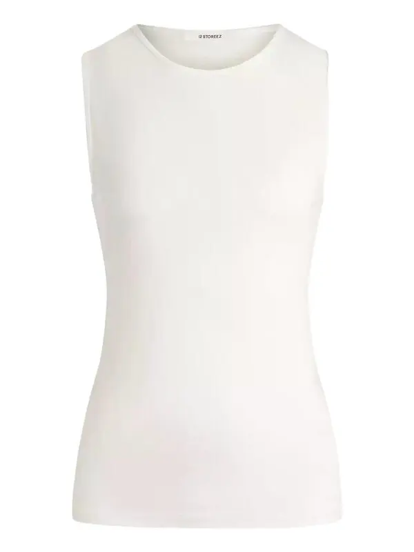 12 STOREEZ Sleeveless Tank Top - White