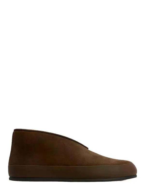 12 STOREEZ Shearling Suede Loafers - Brown