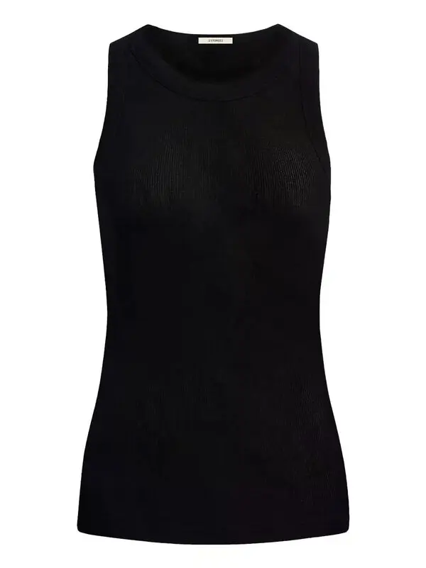 12 STOREEZ Ribbed Tank Top - Black
