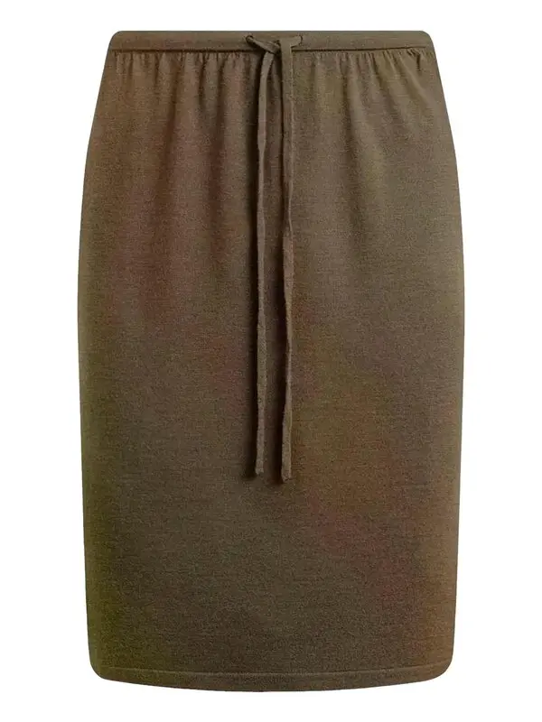 12 STOREEZ Drawstring Merino Wool Skirt - Brown