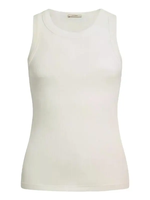 12 STOREEZ Ribbed Tank Top - White