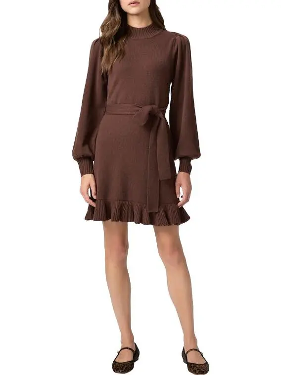 Paige Julita Long Sleeve Wool-blend Sweater Dress - Tamarind