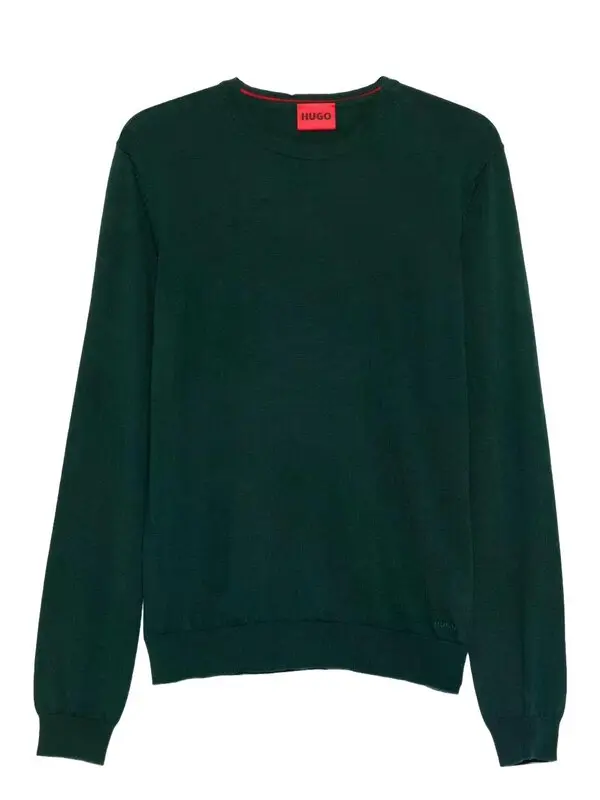 Hugo Boss Crew-neck Virgin Wool Sweater - Green