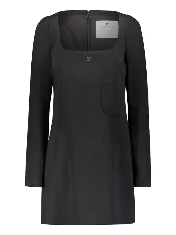 COURREGES Long-sleeve Mini Dress - Black