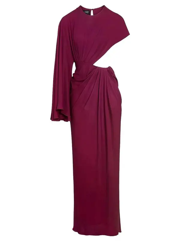 Giambattista Valli Draped Asymmetrical Midi Dress - Purple