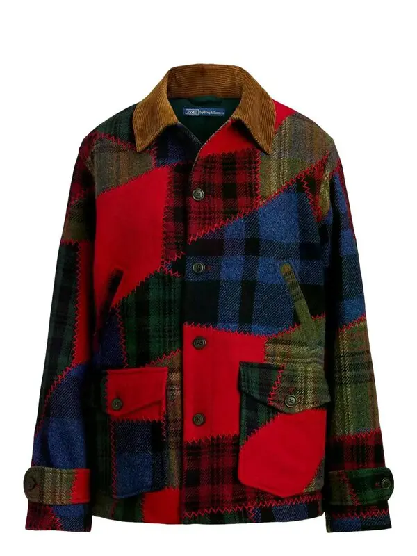 Polo Ralph Lauren Patchwork Jacket With Corduroy Collar - Red