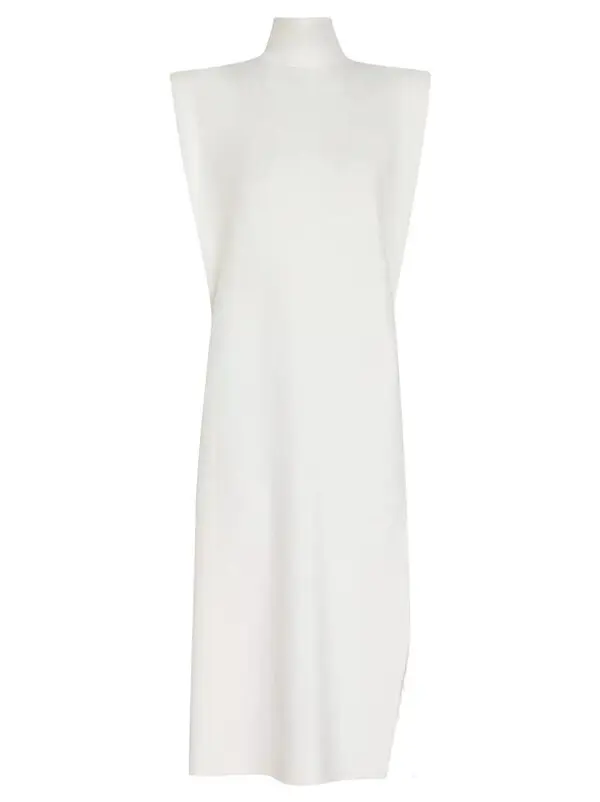 GLORIA COELHO High-neck Sleeveless Midi Dress - White