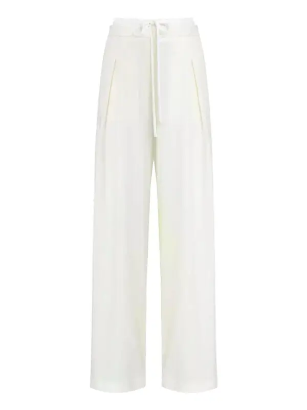 GLORIA COELHO Pleated Drawstring Trousers - White
