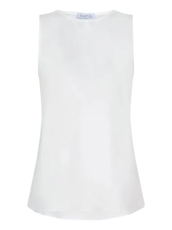 GLORIA COELHO Sleeveless Flared Top - White