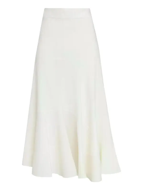 GLORIA COELHO A-line Pleated Midi Skirt - White