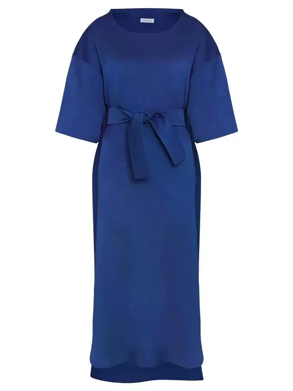 GLORIA COELHO Tied-waist Midi Dress - Blue