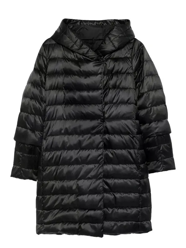 Max Mara Hooded Quilted Coat - Black