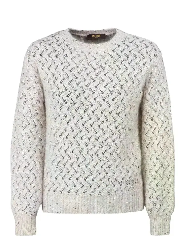 MOORER Cerami-zlx Sequin-embellished Sweater - Neutrals