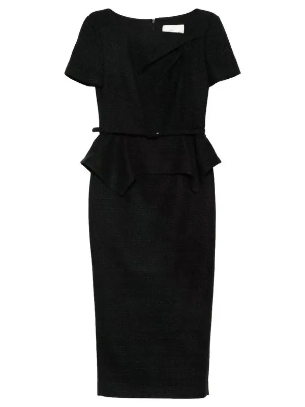 Roland Mouret Twist-peplum Dress - Black