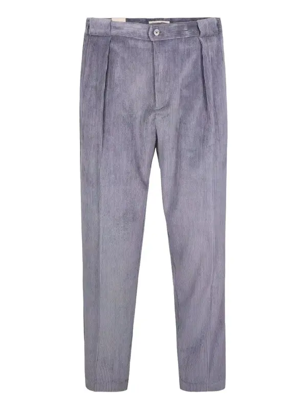 BRIGLIA 1949 Pleated Corduroy Trousers - Grey