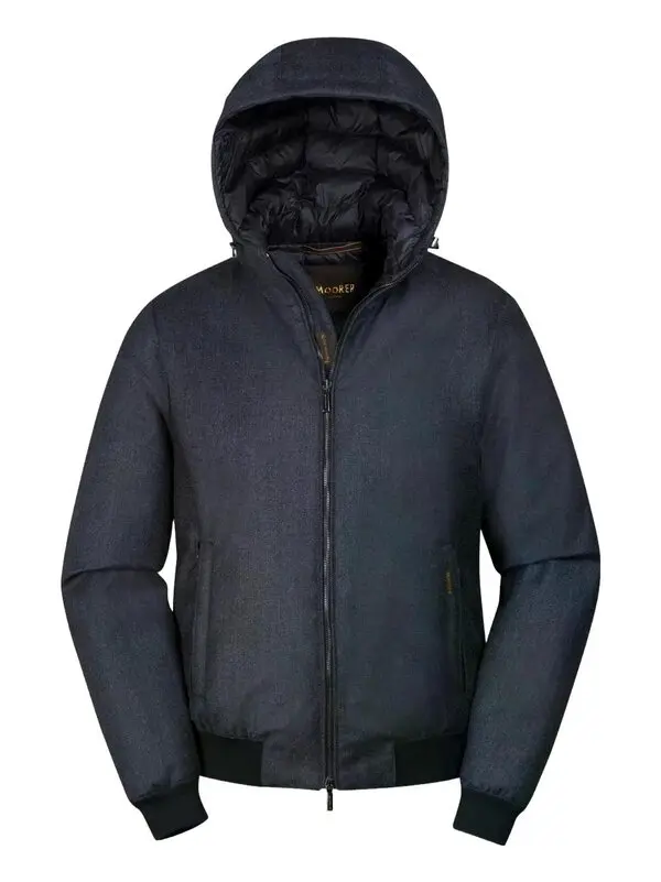 MOORER Oniro-ffl Hooded Down Jacket - Blue