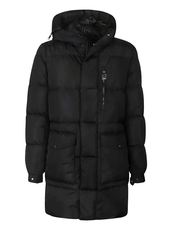 Add Hooded Pea Coat - Black
