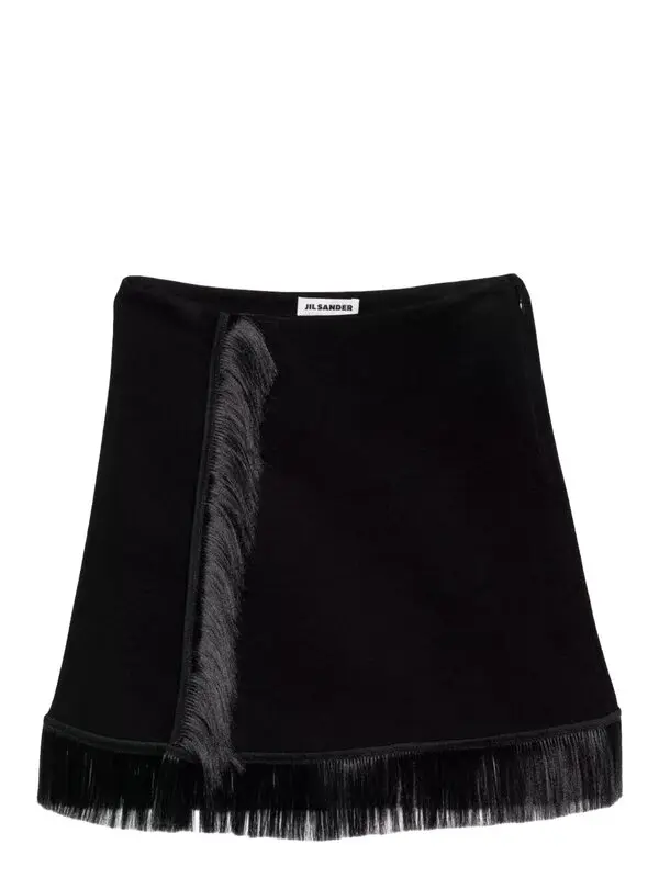 JIL SANDER Fringed Mini Skirt - Black