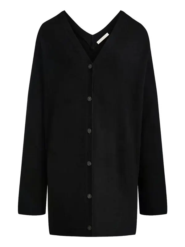 12 STOREEZ V-neck Buttoned Cardigan - Black