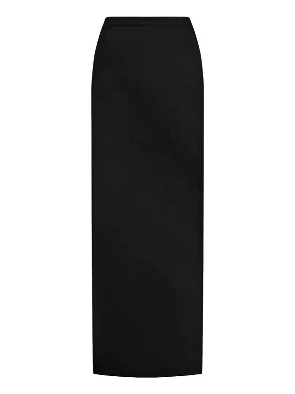 12 STOREEZ Knitted Long Skirt - Black