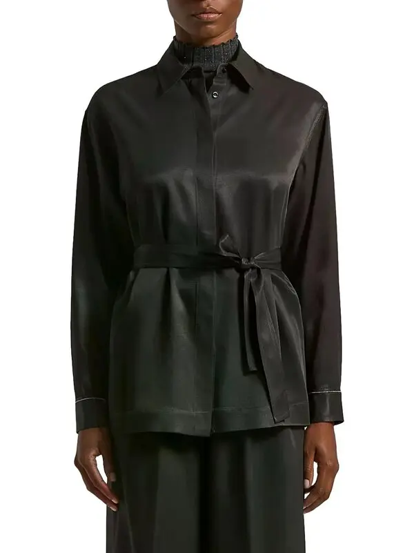 Peserico Belted Shirt - Black