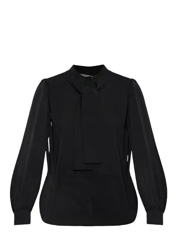Max Mara Tie-fastening Puff-sleeve Blouse - Black