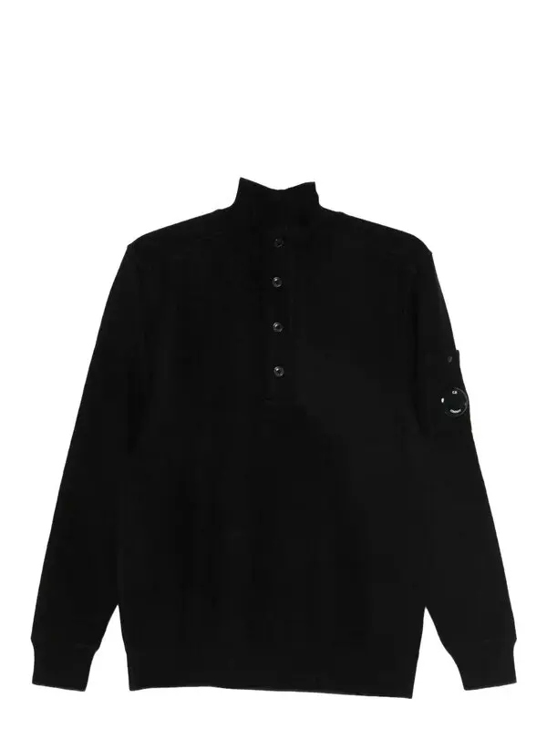 C.P. COMPANY Logo-patch Polo Shirt - Black
