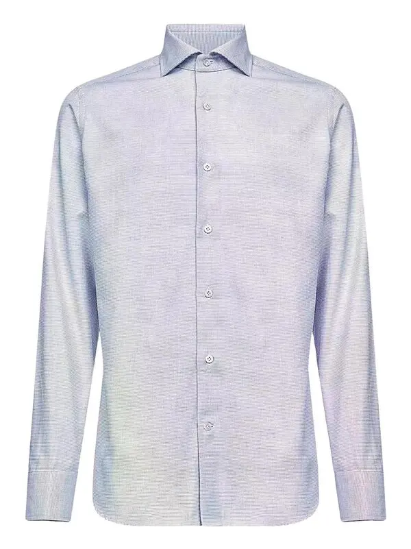 D4.0 Buttoned-jacquard Shirt - Blue