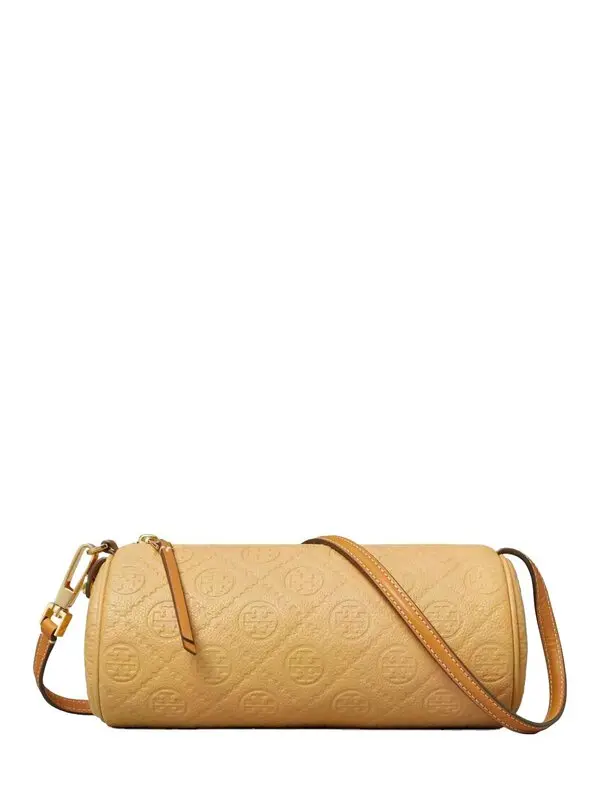 Tory Burch Monogram Pebble Cylinder Crossbody Bag - Brown