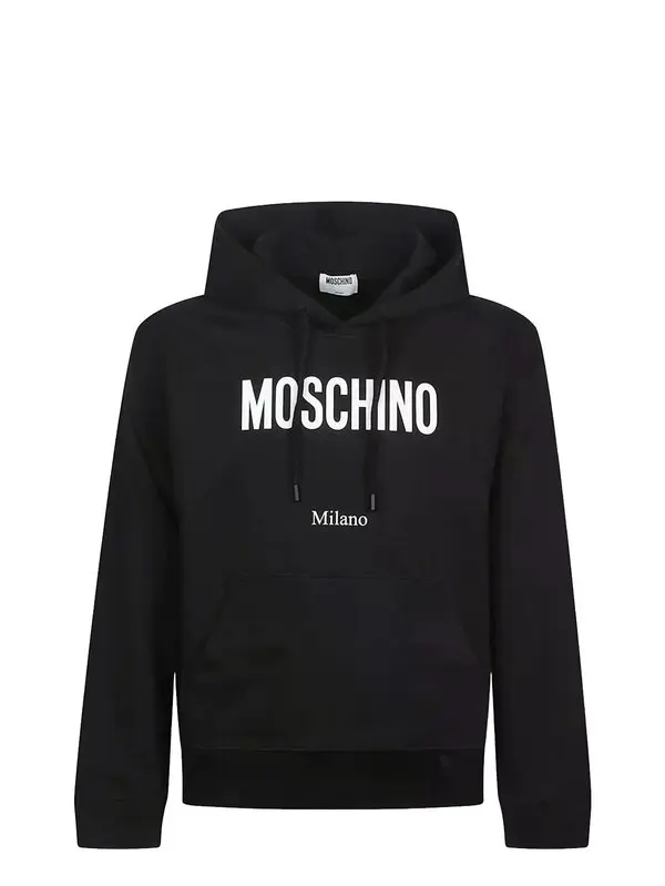 Moschino Logo-print Hooded Sweatshirt - Black