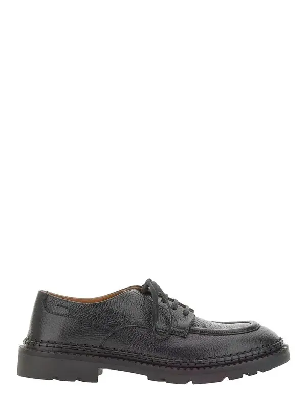 ALEXANDER HOTTO Hand-stitched Leather Lace-up Shoes - Black