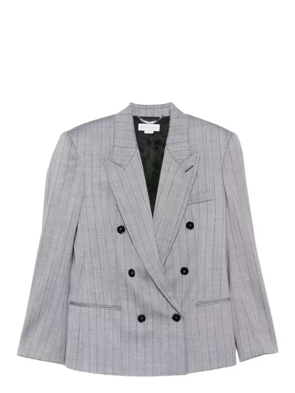 Stella McCartney Pinstripe Double-breasted Blazer - Grey