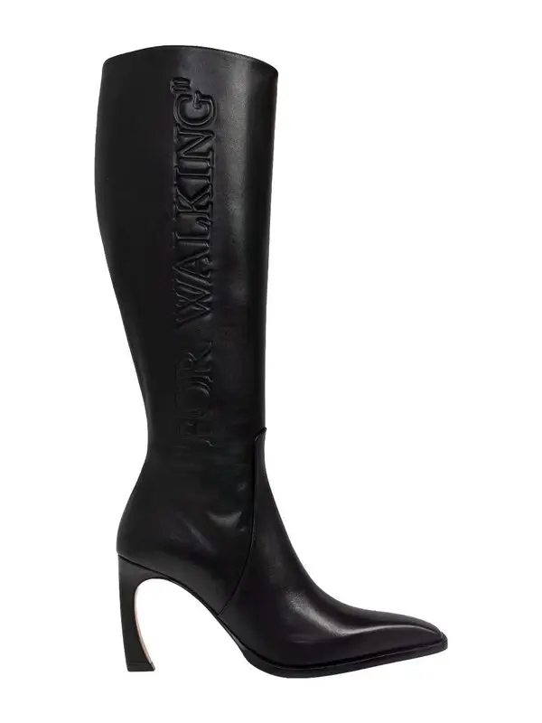 Off-White Heeled Boots - Black