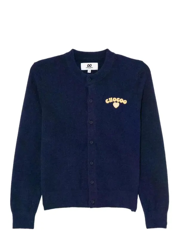 CHOCOOLATE Logo-embroidered Cardigan - Blue