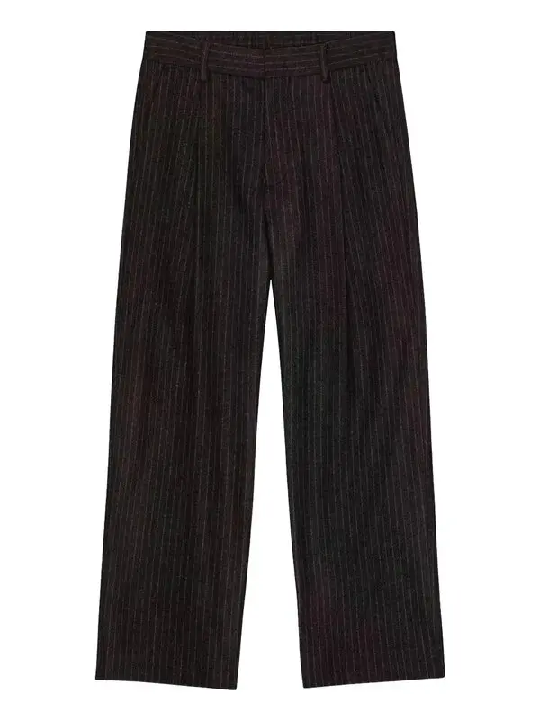 Nn07 Striped Trousers - Brown