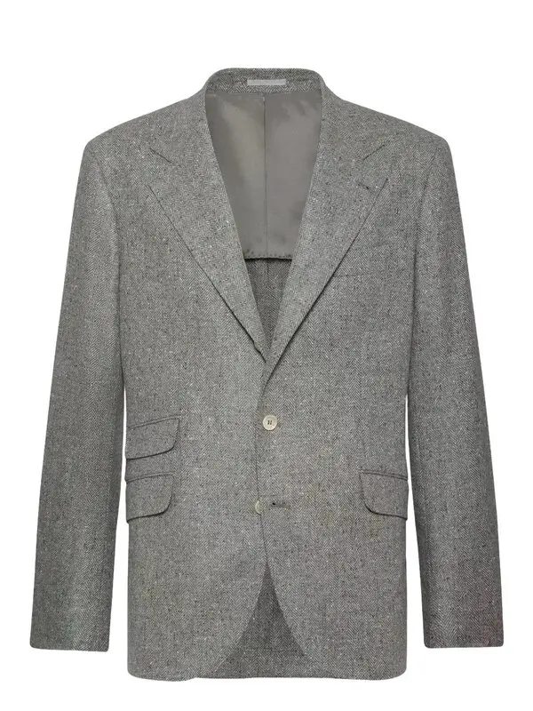 Brunello Cucinelli Flecked-effect Blazer - Grey