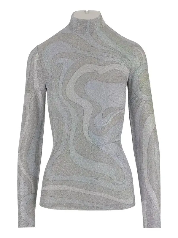 Emilio Pucci Patterned Long Sleeve Top - Grey