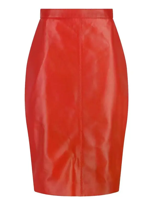 Saint Laurent Zip Skirt - Red