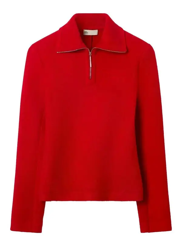 Tory Burch Half-zip Wool Polo Shirt - Red