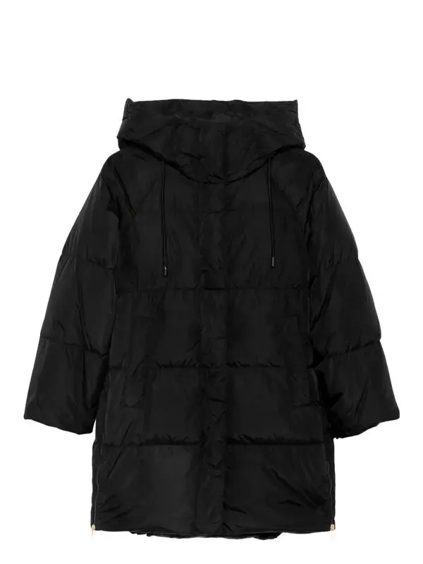 Max Mara Hooded Quilted Coat - Black