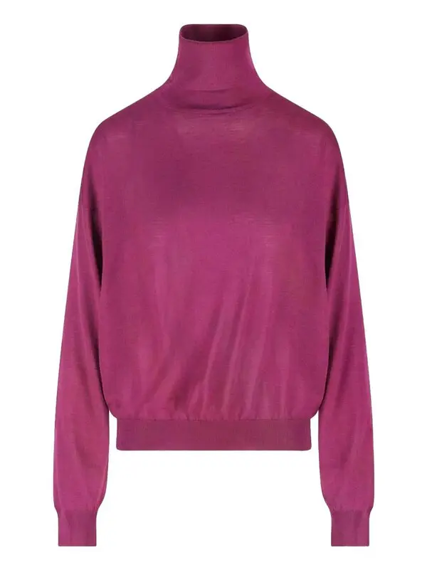 Saint Laurent Turtleneck Sweater - Purple