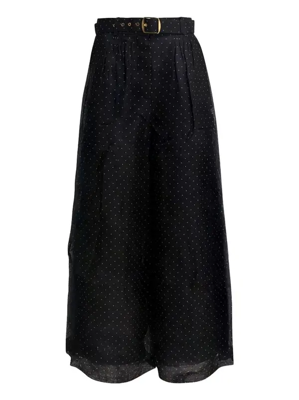 Zimmermann Polka-dot Trousers With Belt - Black