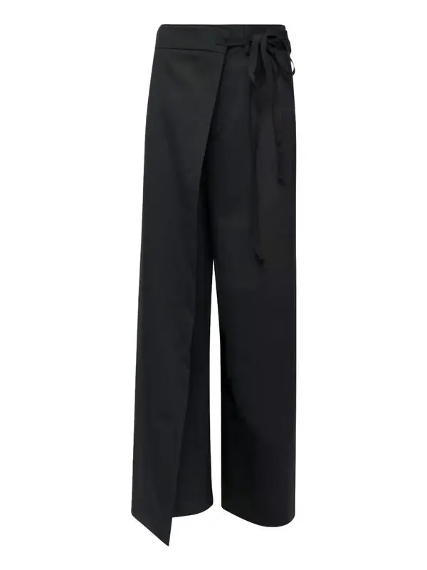 MAISON MARGIELA Tie-detailed Tailored Trousers - Black