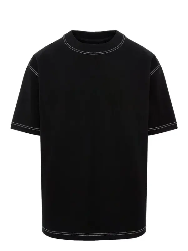HAMZA Khan Contrast-stitching T-shirt - Black