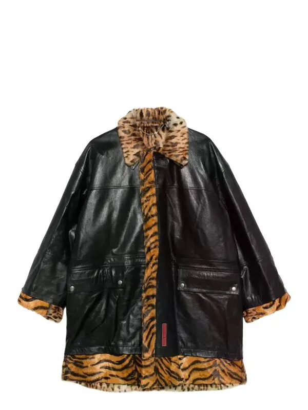 Martine Rose Leather Coat - Black