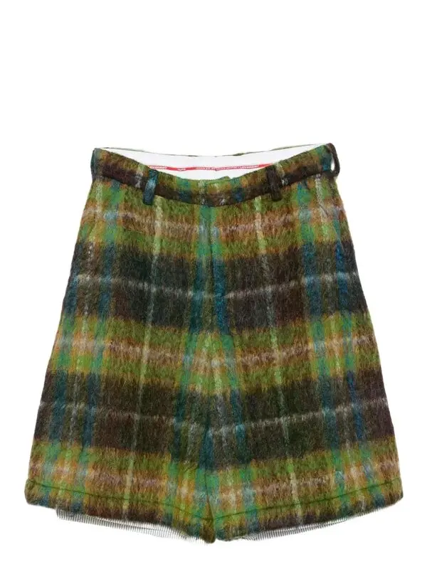 CHARLES JEFFREY LOVERBOY Plaid Tailored Shorts - Green