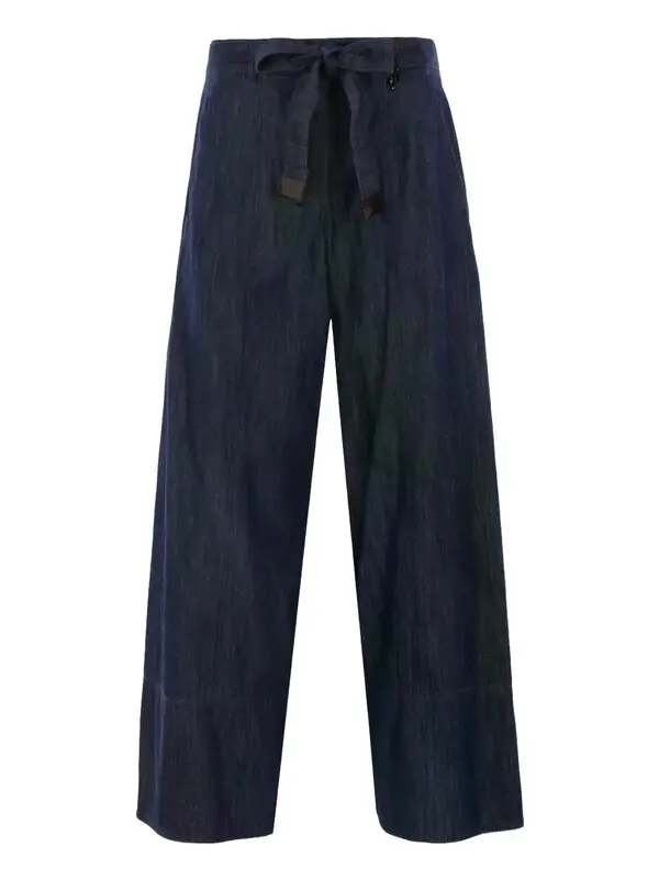 Max Mara Tie-waist Cotton Jeans - Blue